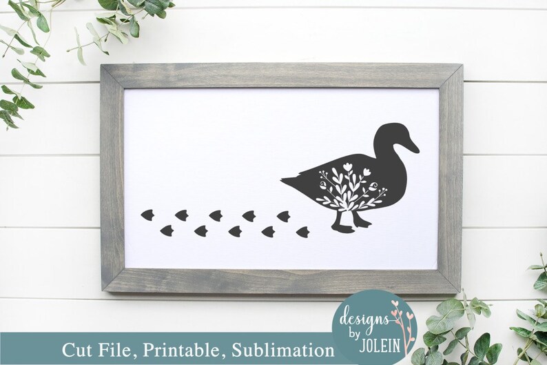 Walking Floral Duck, Farmhouse SVG, Png, Eps, Jpeg, Dxf, Sublimation ...