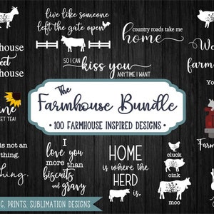 The Farmhouse Bundle of Designs SVG, Png, Eps, Jpeg, Dxf, Sublimation ...