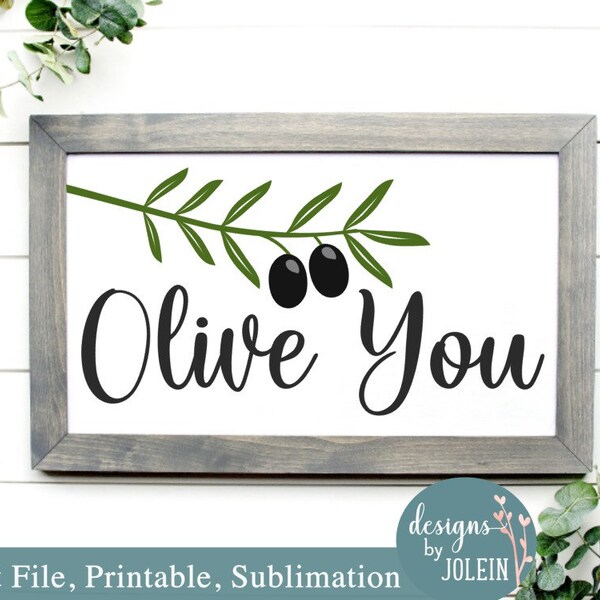 Olive You Sign - Etsy