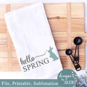 Hello Spring Rabbit Farmhouse SVG, Png, Eps, Jpeg, Dxf, Sublimation ...