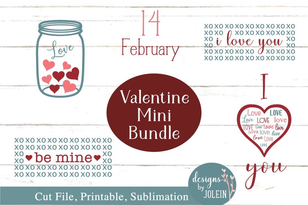 Valentine Mini Bundle SVG, Png, Eps, Jpeg, Dxf, Sublimation, Craft File ...