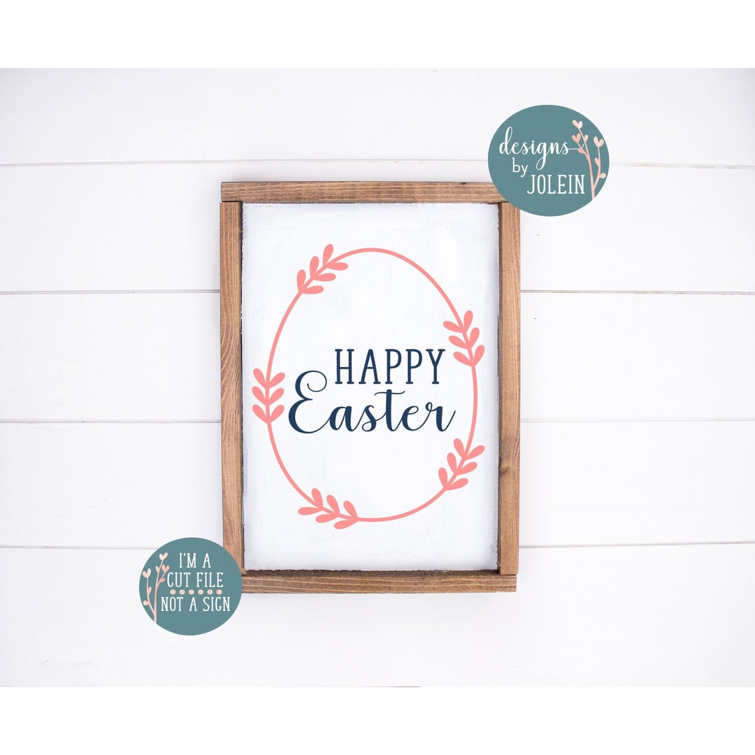 Cut File - Happy Easter Farmhouse SVG, Png, Eps, Jpeg, Dxf, Sublimation ...