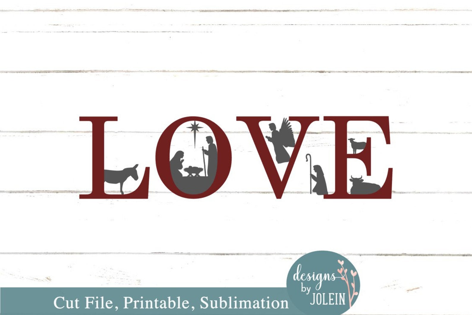 Love Nativity SVG Png Eps Jpeg Dxf Sublimation Craft - Etsy
