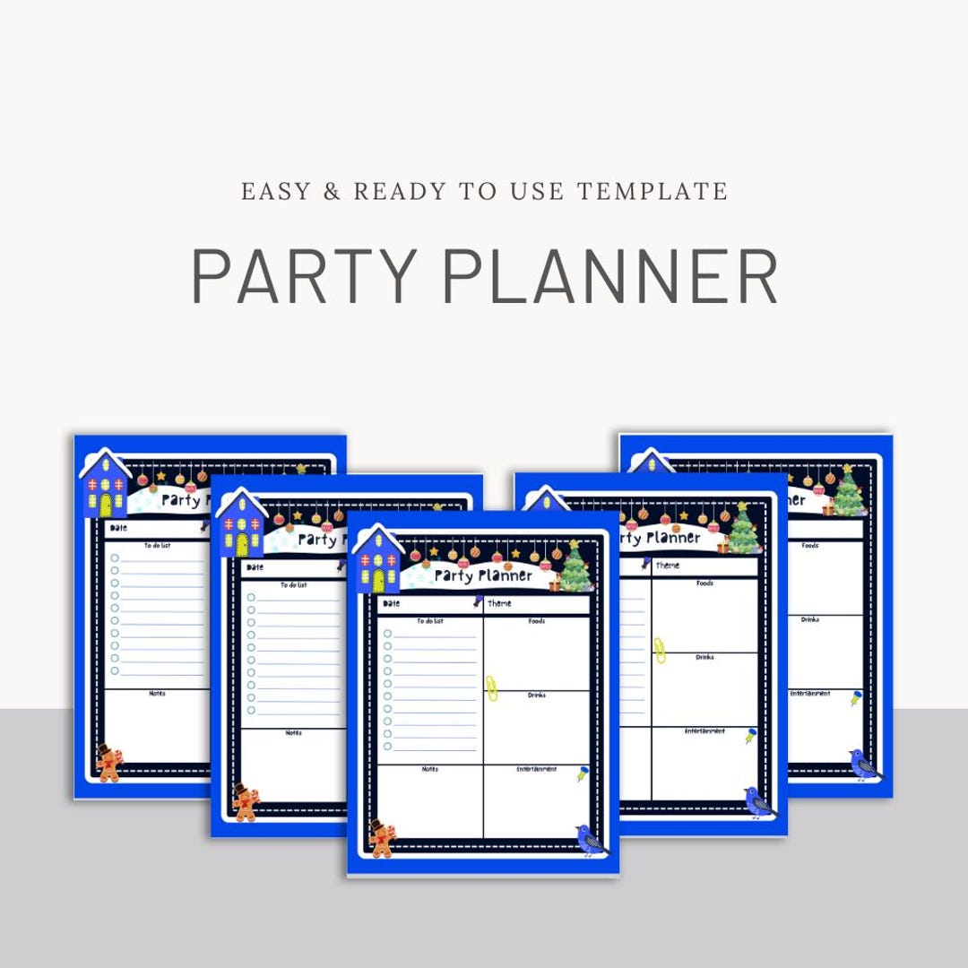 Party Planner Printable | Event Organizer Template | Celebration ...