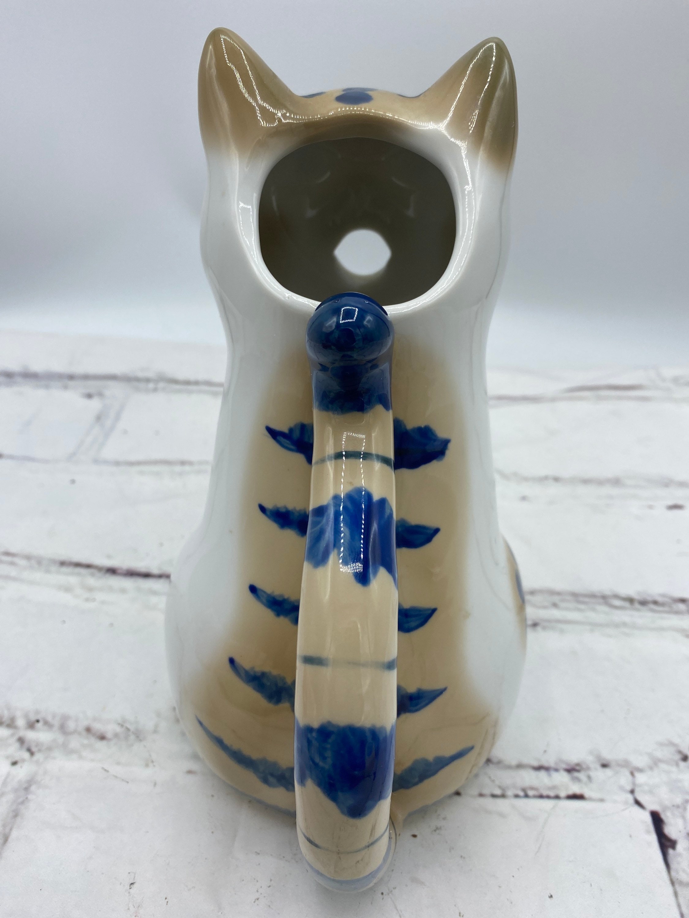 Vintage Cat Lover’s Pitcher Porcelain 8” Henriksen Imports Kitten White ...