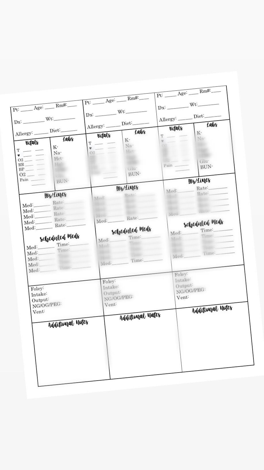 Brain Sheet for Clinicals/rn Shifts - Etsy