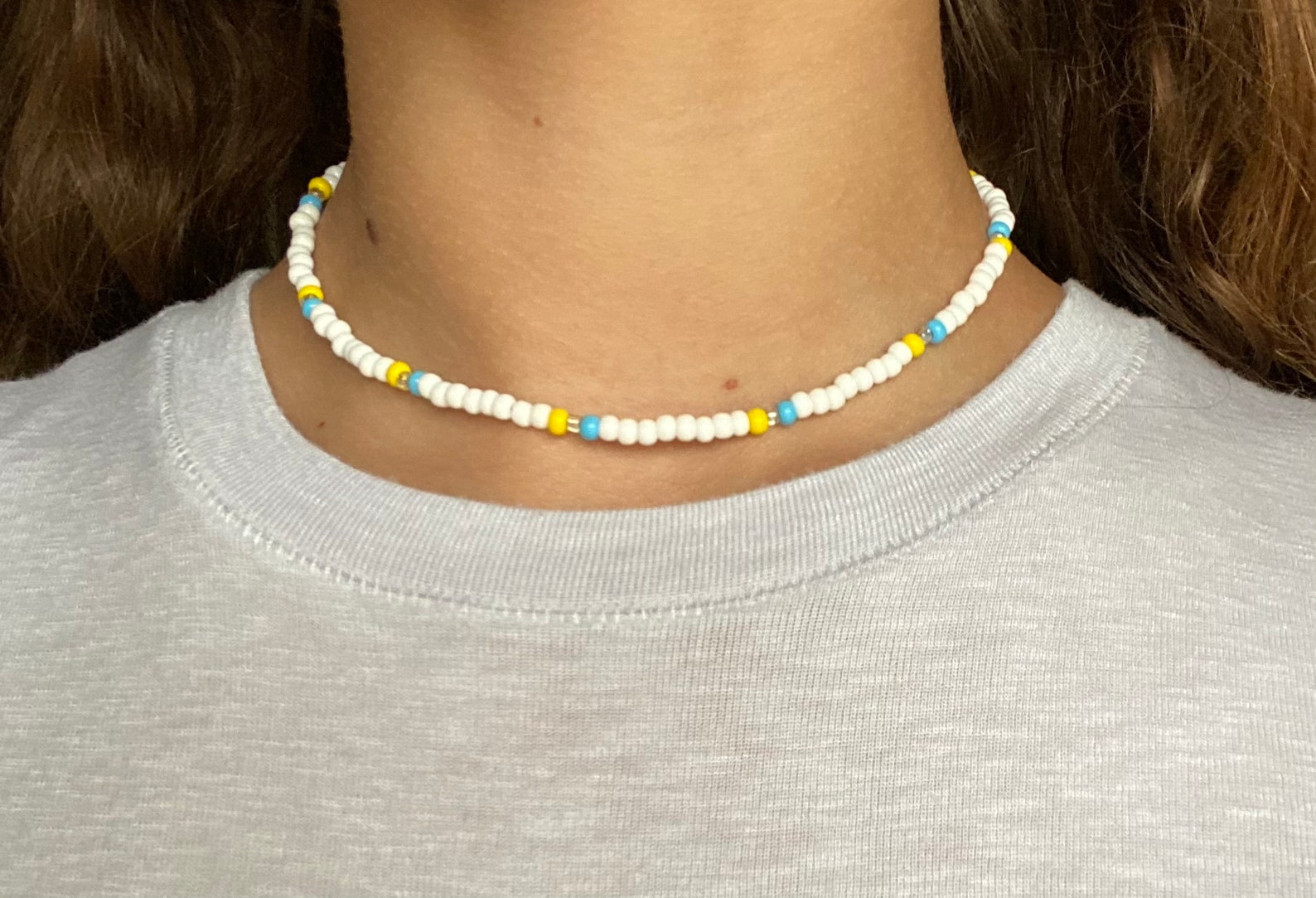 Beach-break Style) Cute Choker Necklace, Colorful Choker, Colorful ...