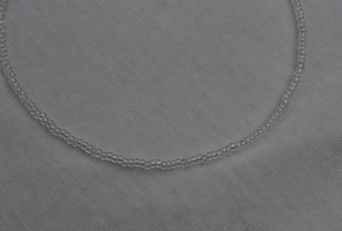 Crystal Clear Style Clear Beaded Necklace, Clear Necklace, Clear Beads ...