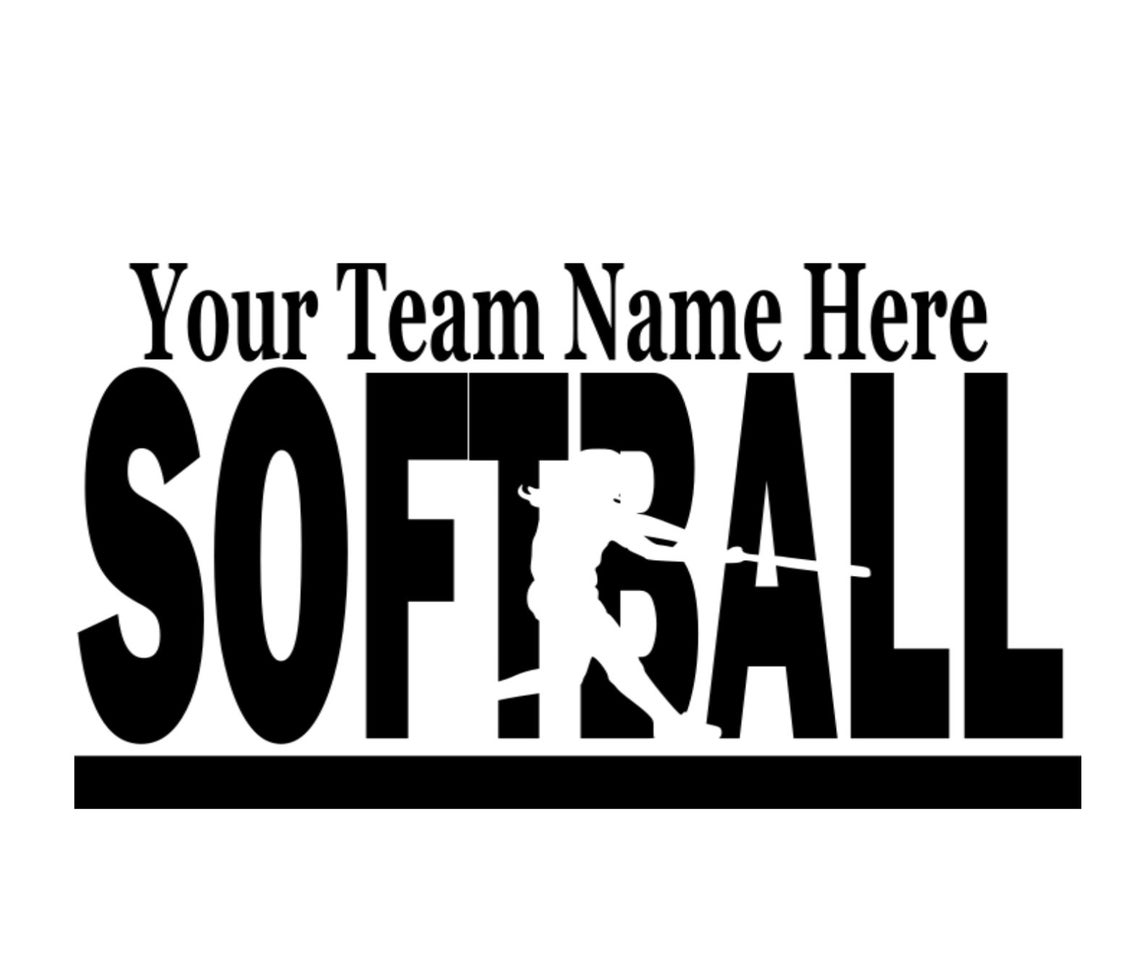Softball Decal With Batter - Customized With Team Name or Player Name ...