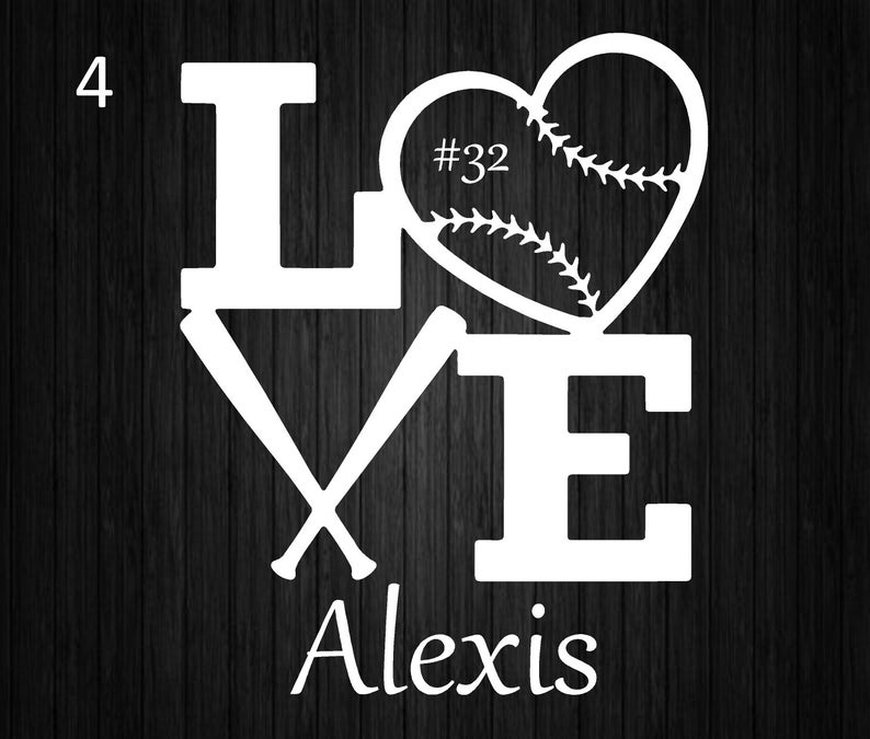 Personalized Softball Decals - Etsy