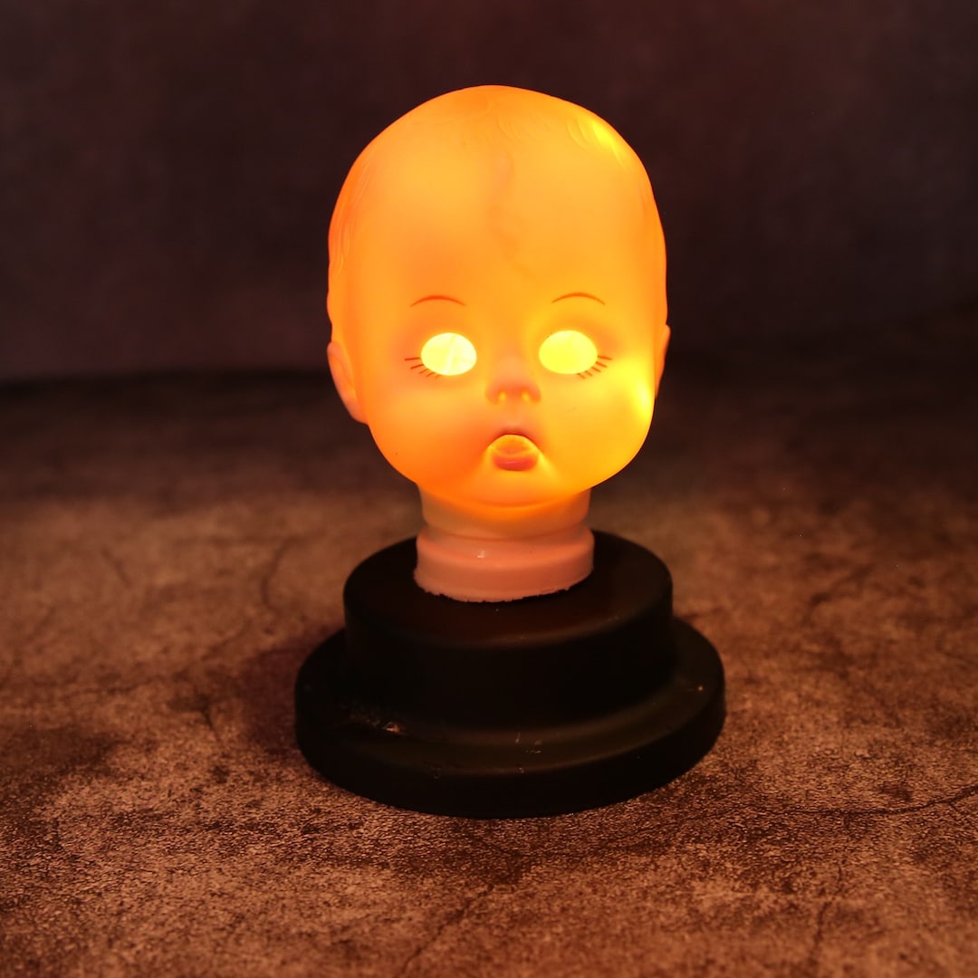 Handmade Cursed Light-up Doll Head: Spooky Halloween Decor - Etsy