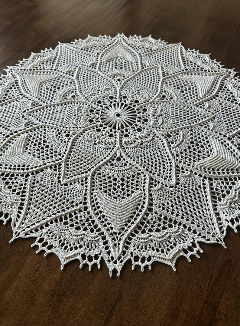 Textured Crochet Large Doily, Handmade Gift for Home, Piece of Art, Off ...