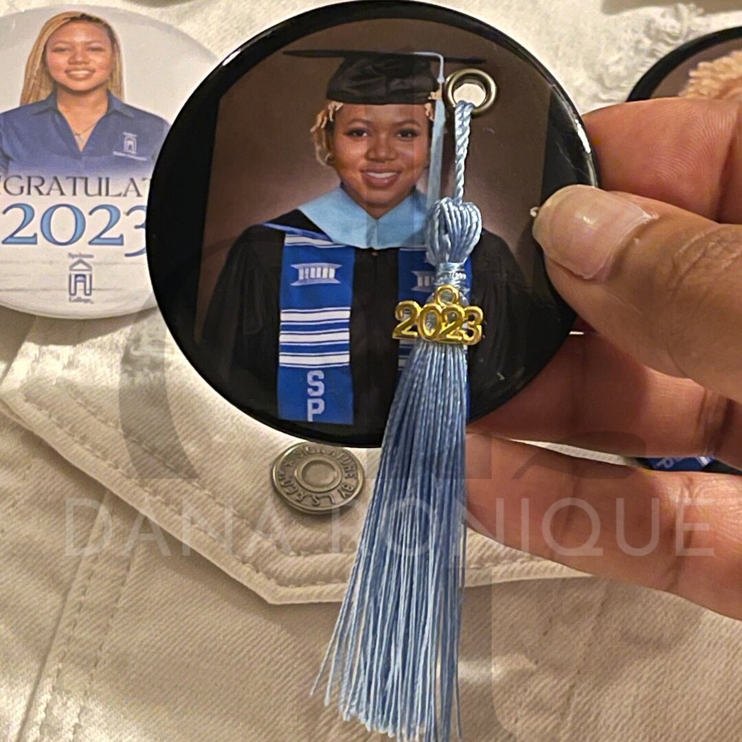 Class of 2025 Graduation Photo Pinback Button With Tassel, Senior ...