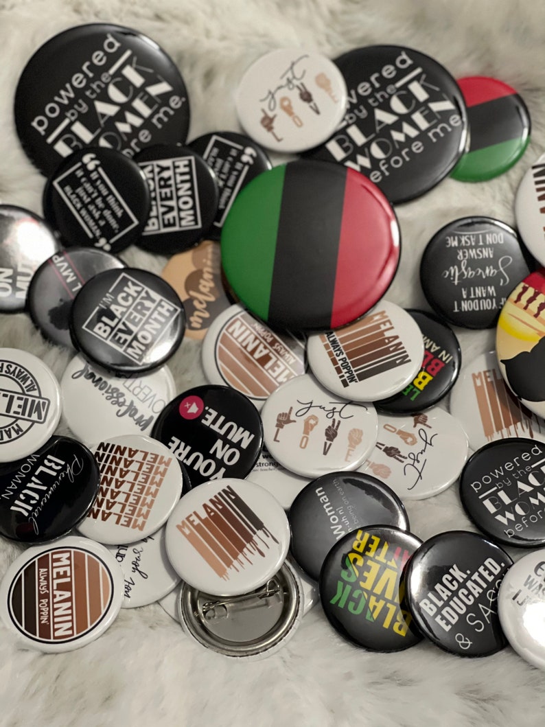 Mix & Match Button Pins Black Girl Magic Melanin African | Etsy
