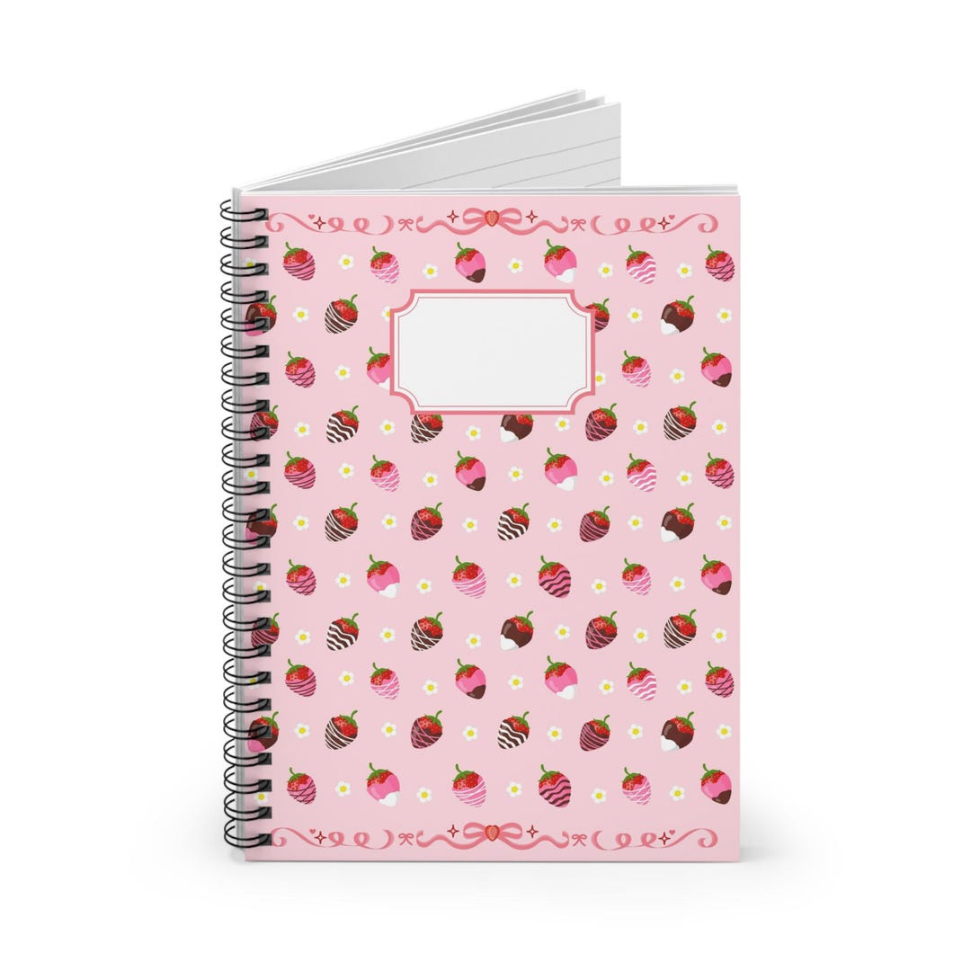 Chocolate Dipped Strawberry Spiral Notebook: Kawaii Stationery Gift - Etsy