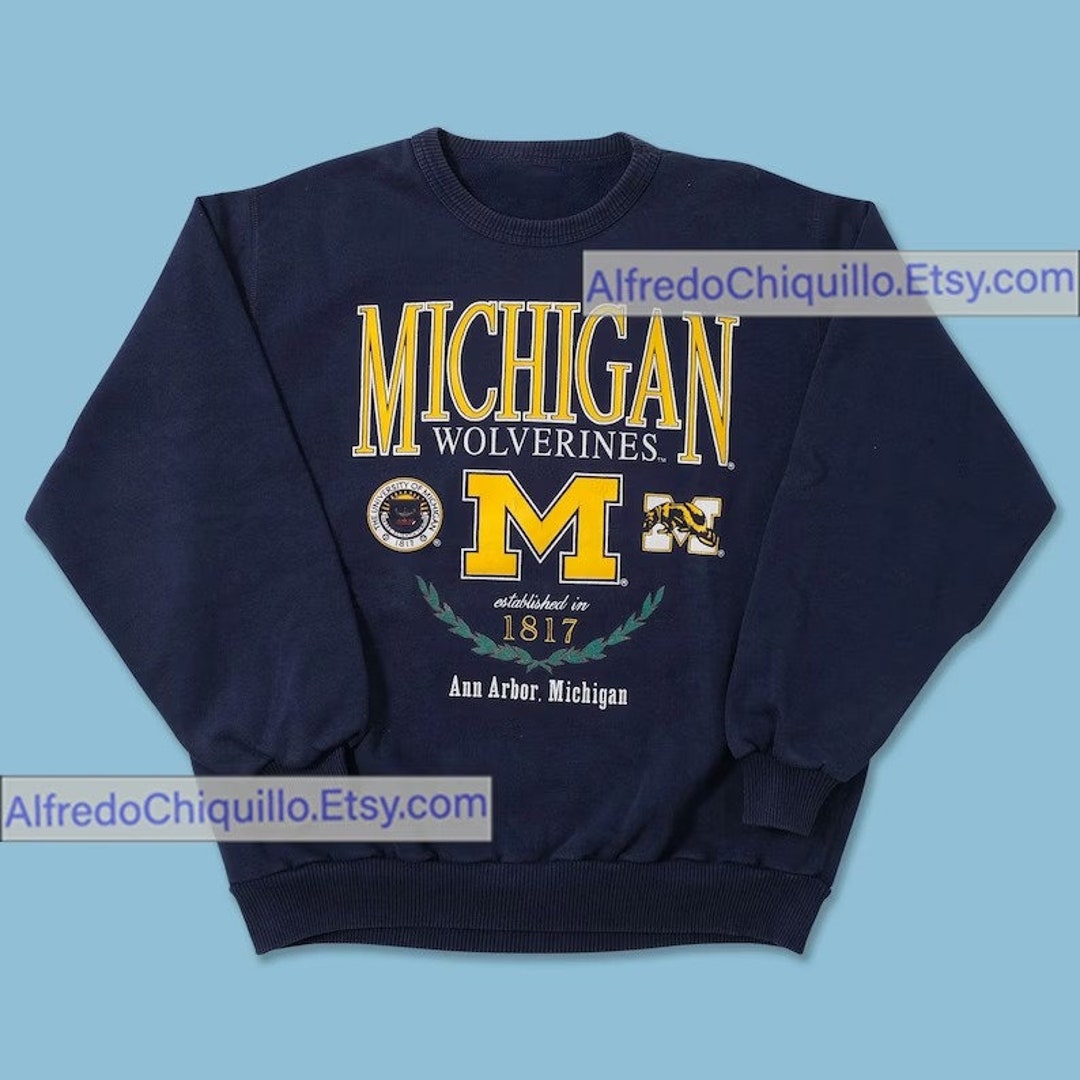 Vintage Michigan Wolverines Sweatshirt, University Michigan EST 1817 ...