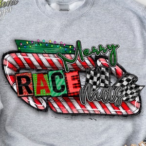 Merry Racemas/candy Cane Christmas Race Tracks/christmas Race Shirt ...
