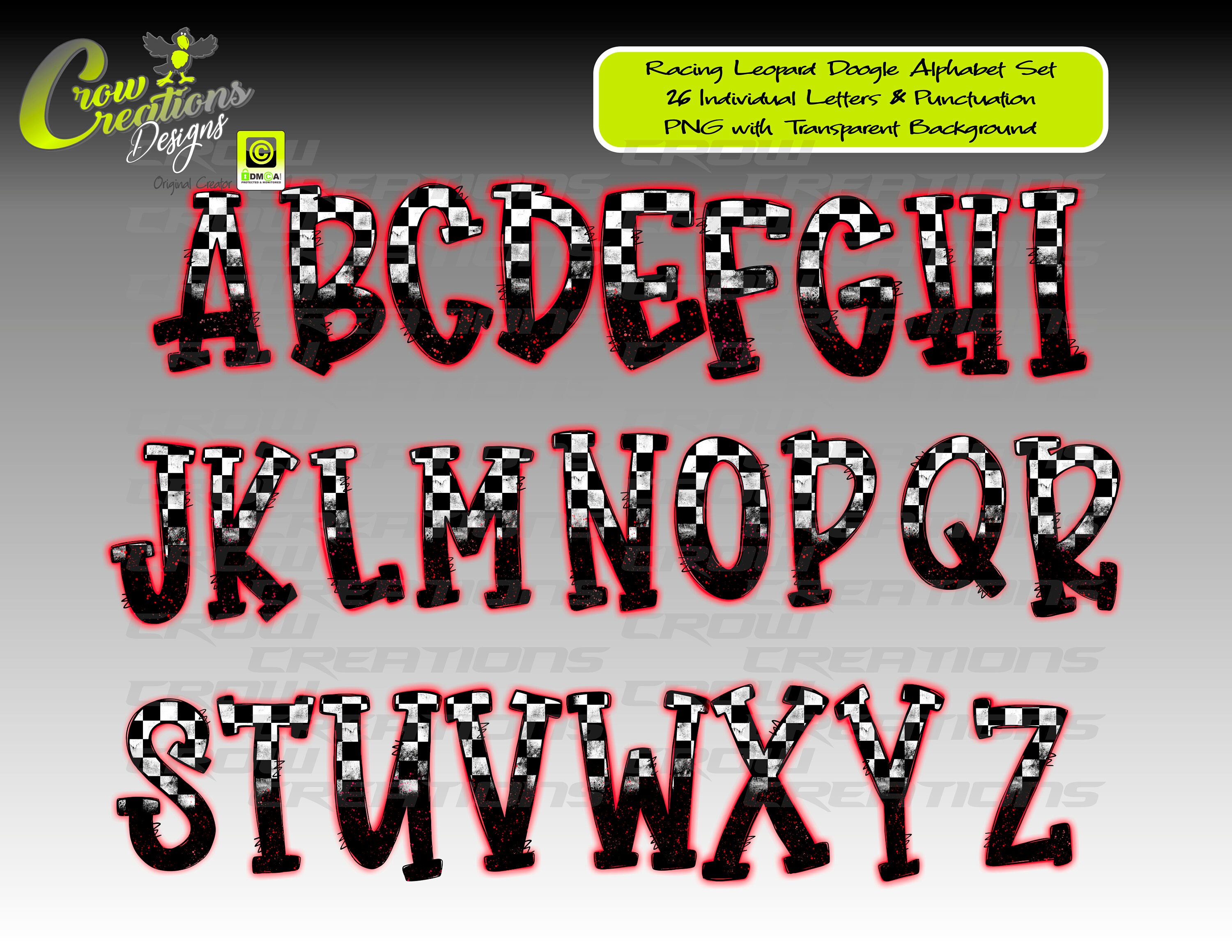 Checkered Leopard Racing Letters Png/race Alphabet Letters/racing ...