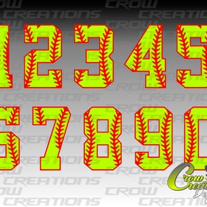 Softball Number Font, Sublimation Softball Png, Softball Png, Softball ...