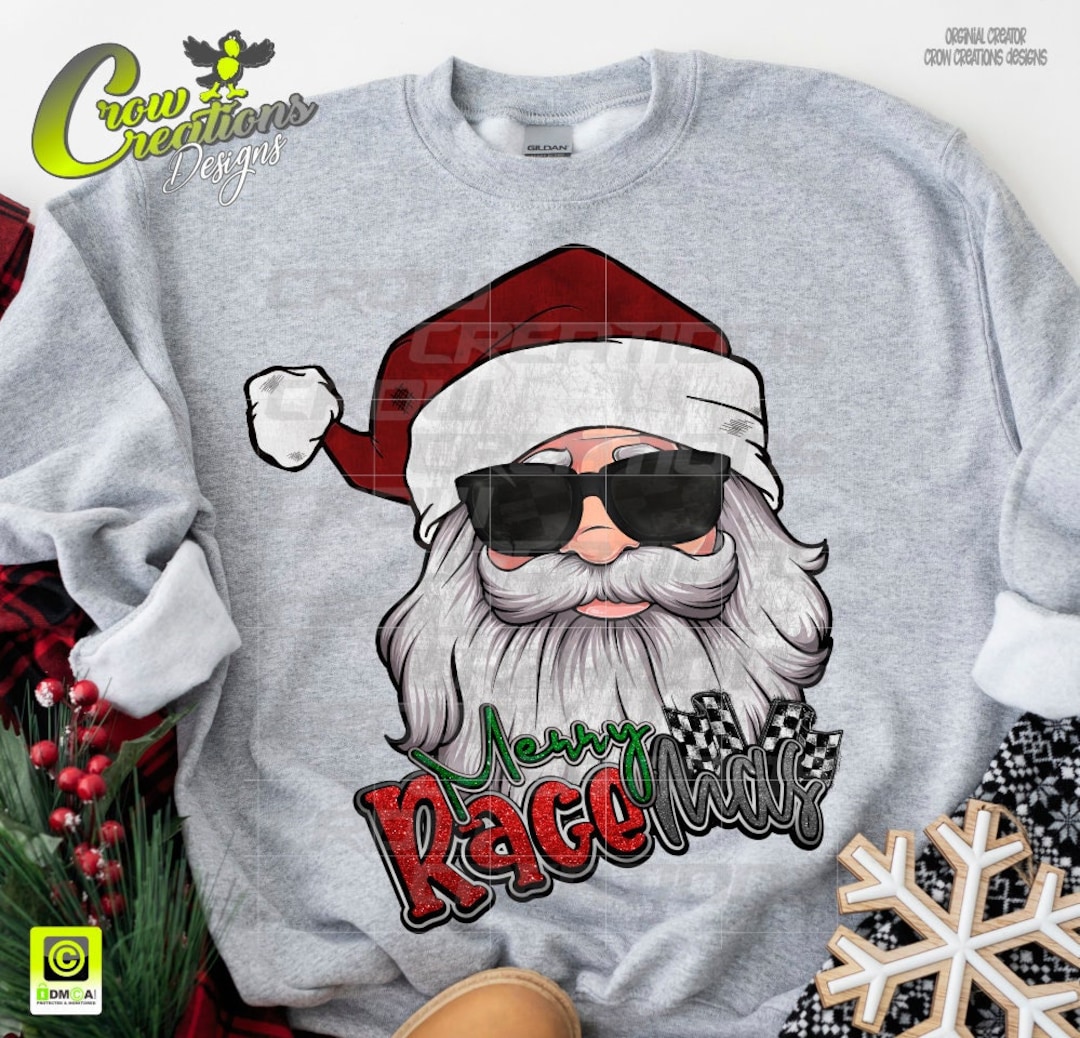 Merry Racemas Santa/racing Santa Claus/christmas Racing Shirt Design ...