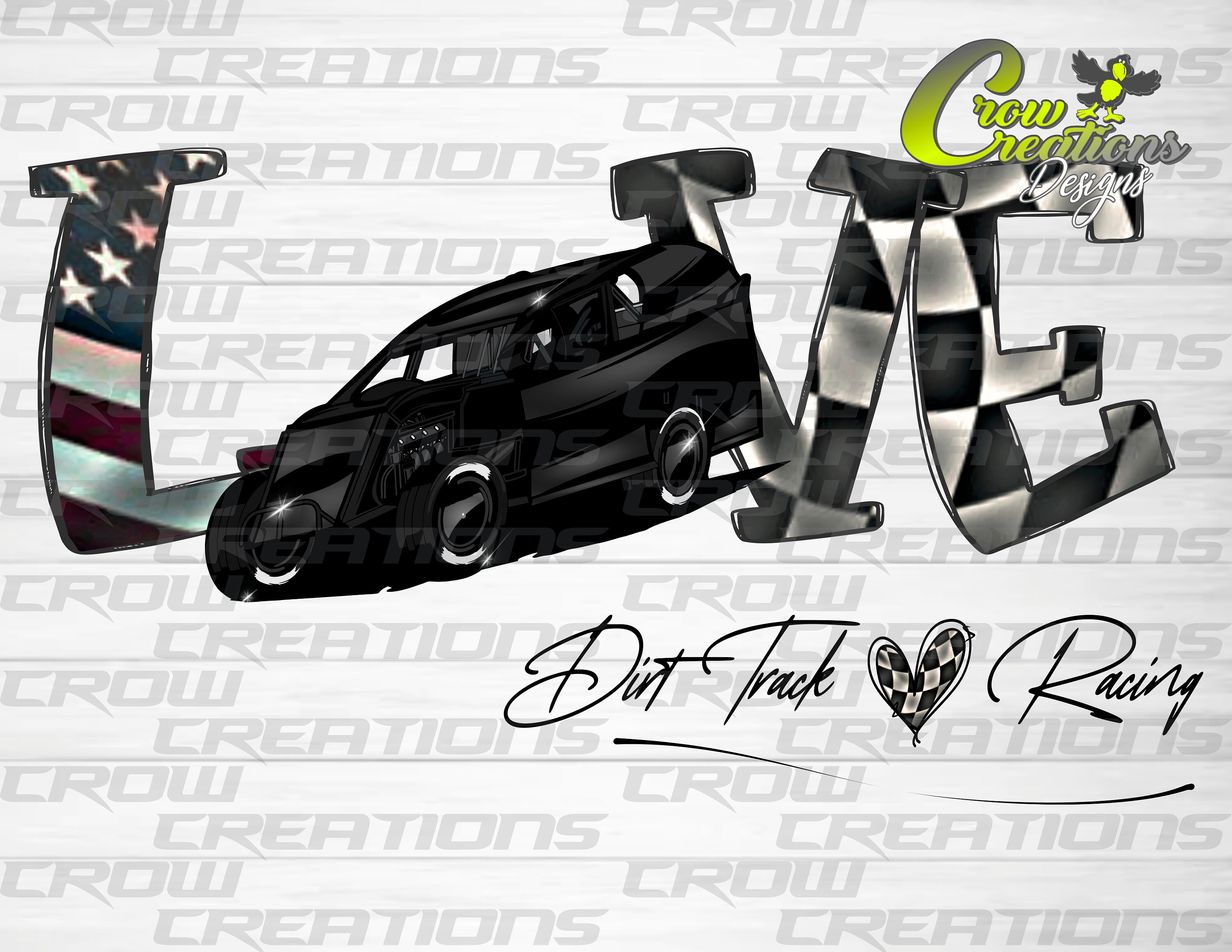 Digital Sublimation Racing Design DTF My Heart Is On The Track Racing ...