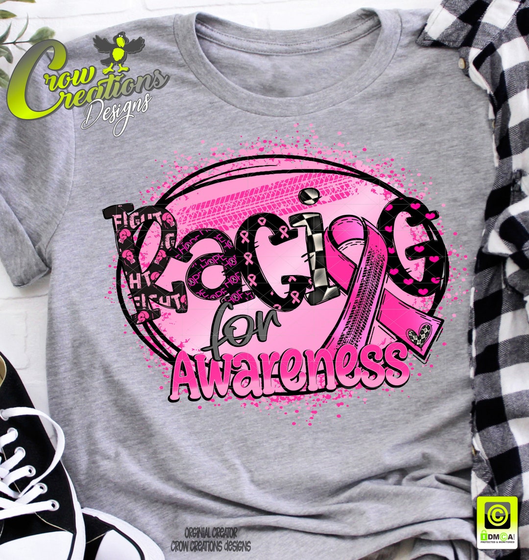 Racing for Awareness, Breast Cancer Awareness, Racing PNG, Sublimation ...