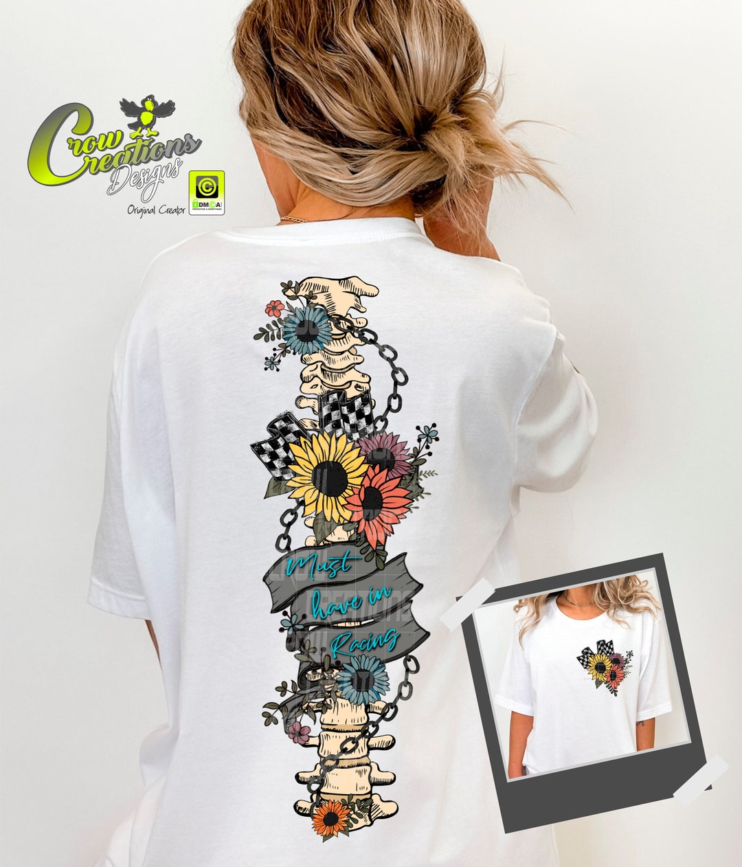 Retro Racing Backbone Png/racing Floral Spine Png/racing Skeleton ...