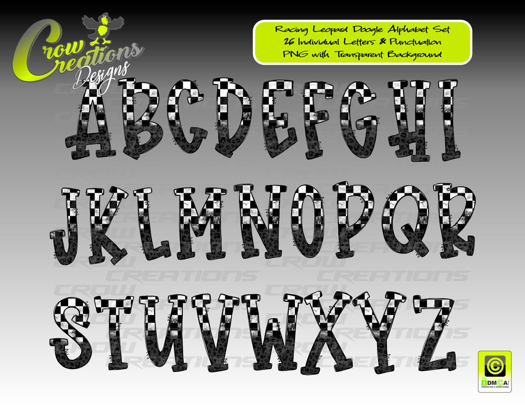 Checkered Leopard Racing Letters Png/race Alphabet Letters/racing ...
