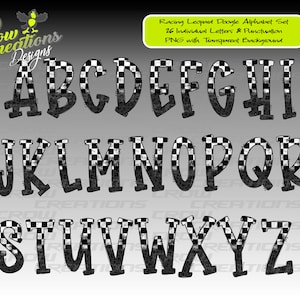 Checkered Leopard Racing Letters Png/race Alphabet Letters/racing ...