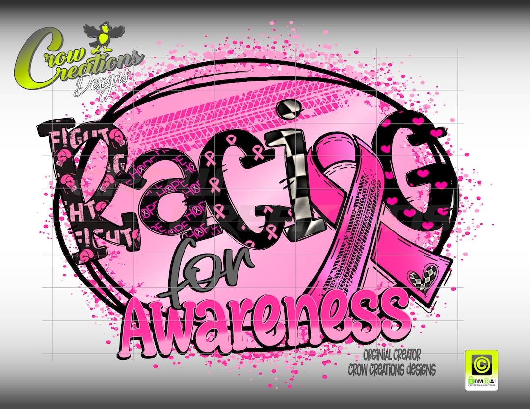 Racing for Awareness, Breast Cancer Awareness, Racing PNG, Sublimation ...