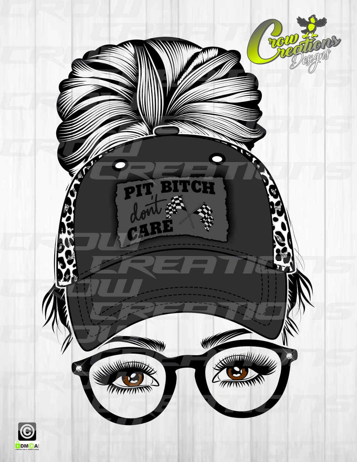 Messy Bun Pit Bitch Racing PNG Sublimation Racing Design - Etsy