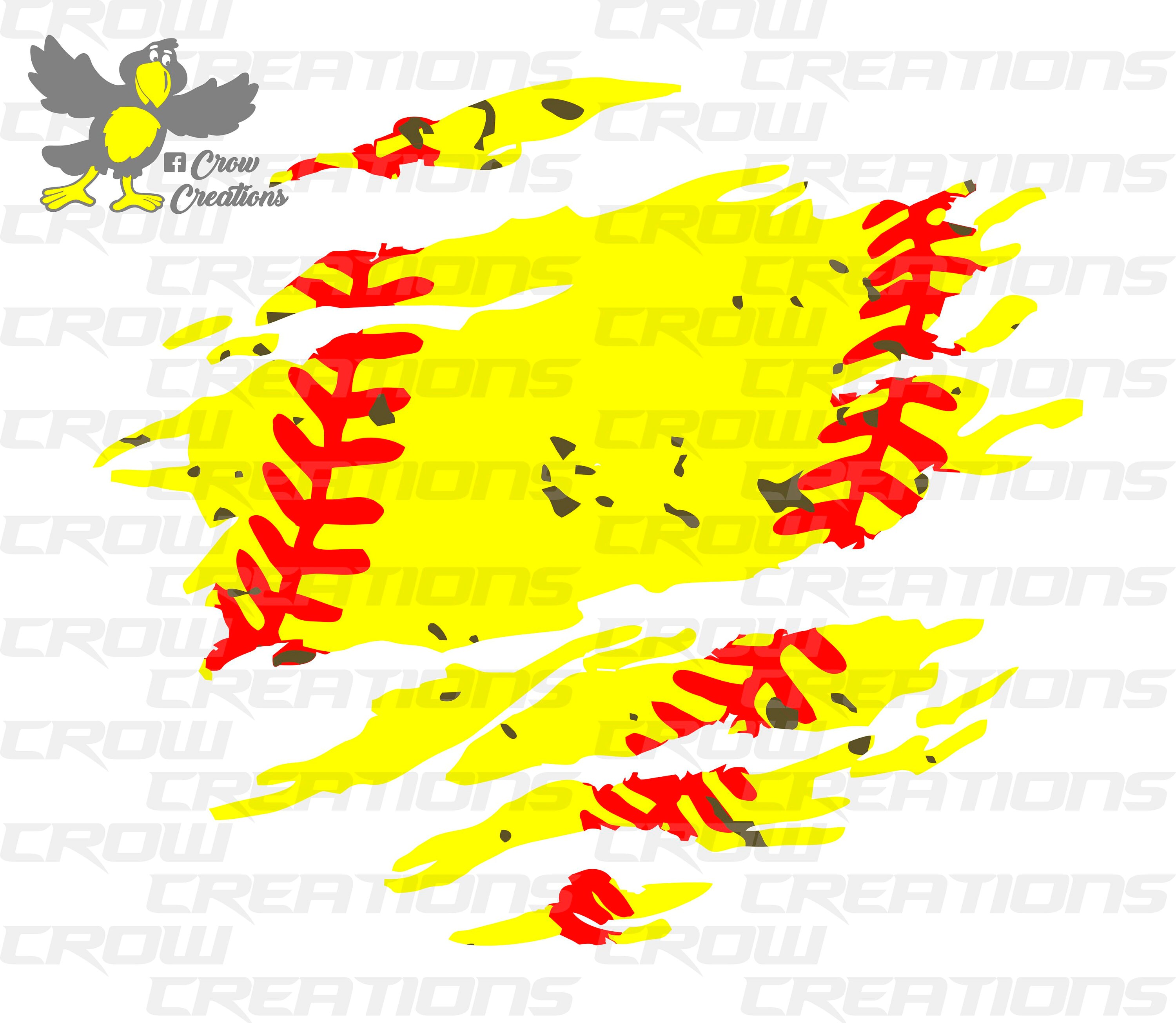 Torn Distressed Softball, Sublimation Softball Png, Softball Png ...