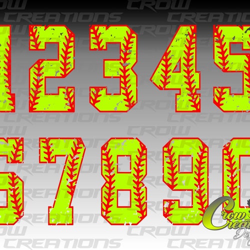 Softball Distressed Number Font Sublimation Softball Png - Etsy