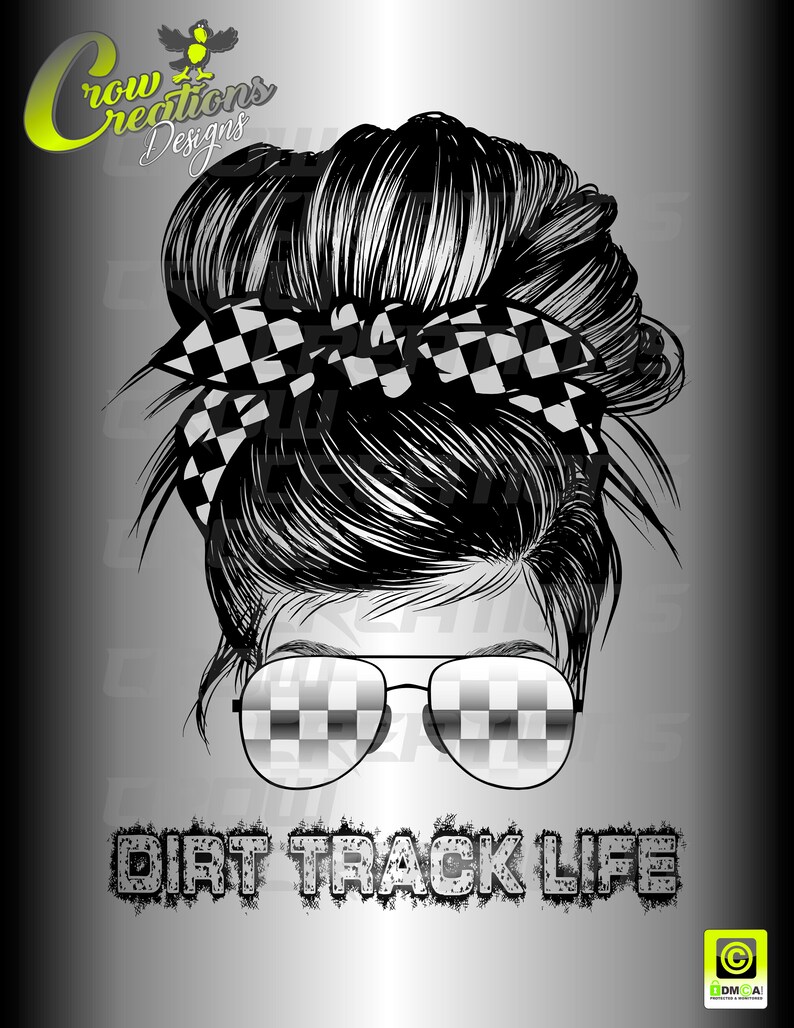Dirt Track Life PNG Racing Messy Bun Sublimation Racing - Etsy