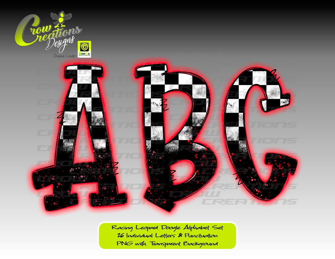 Checkered Leopard Racing Letters Png/race Alphabet Letters/racing ...