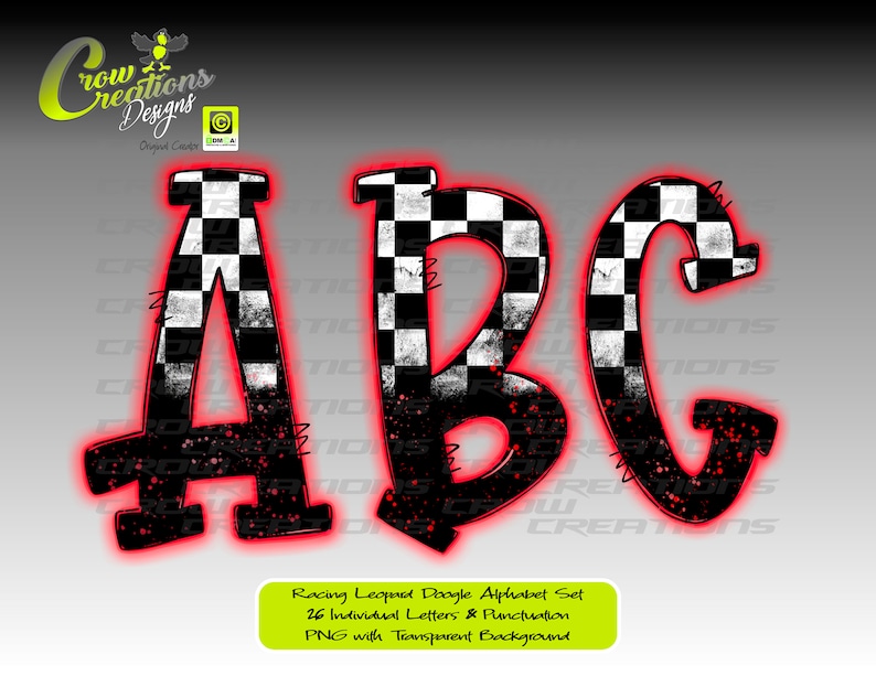 Checkered Leopard Racing Letters Png/race Alphabet Letters/racing ...