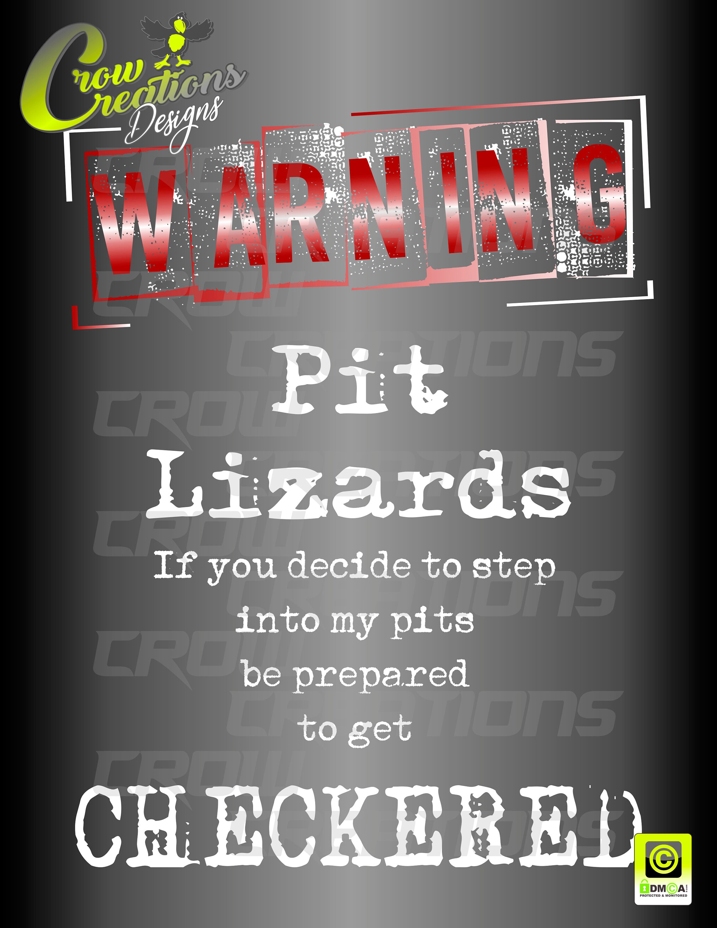 Warning Pit Lizards Pit Lizard Png Dirt Track Racing Racing | Etsy UK