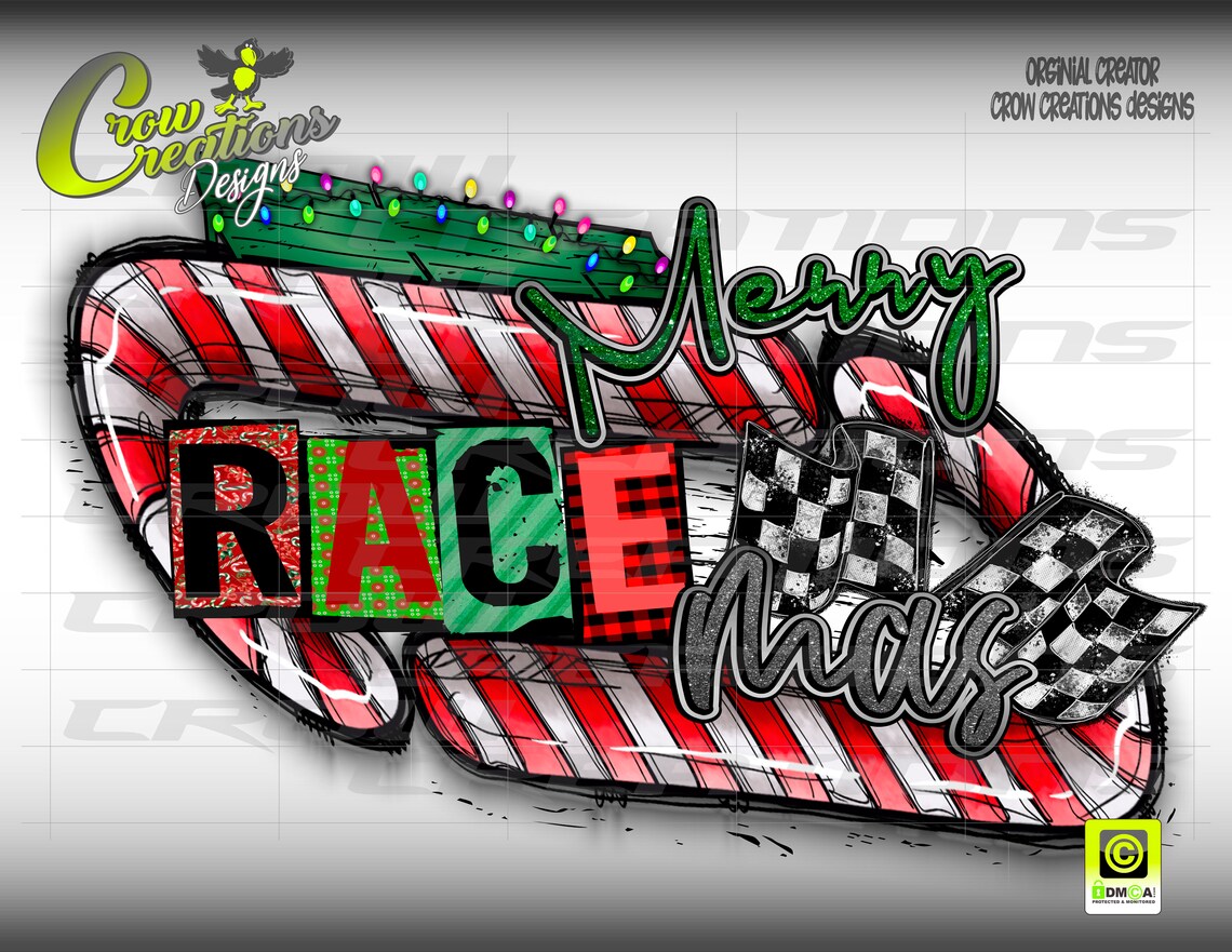 Merry Racemas/candy Cane Christmas Race Tracks/christmas Race Shirt ...