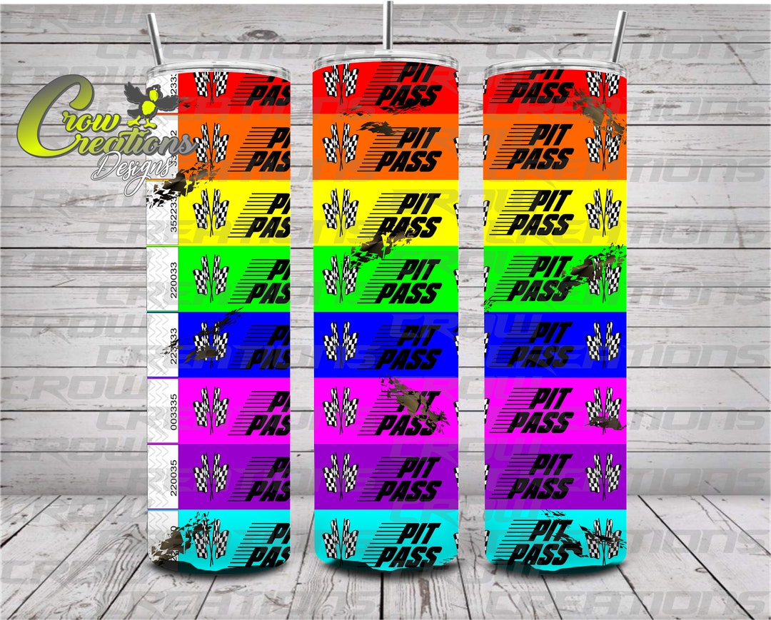 Pit Pass Racing Tumbler Wrap, Straight Tumbler Wrap Design, 30oz ...