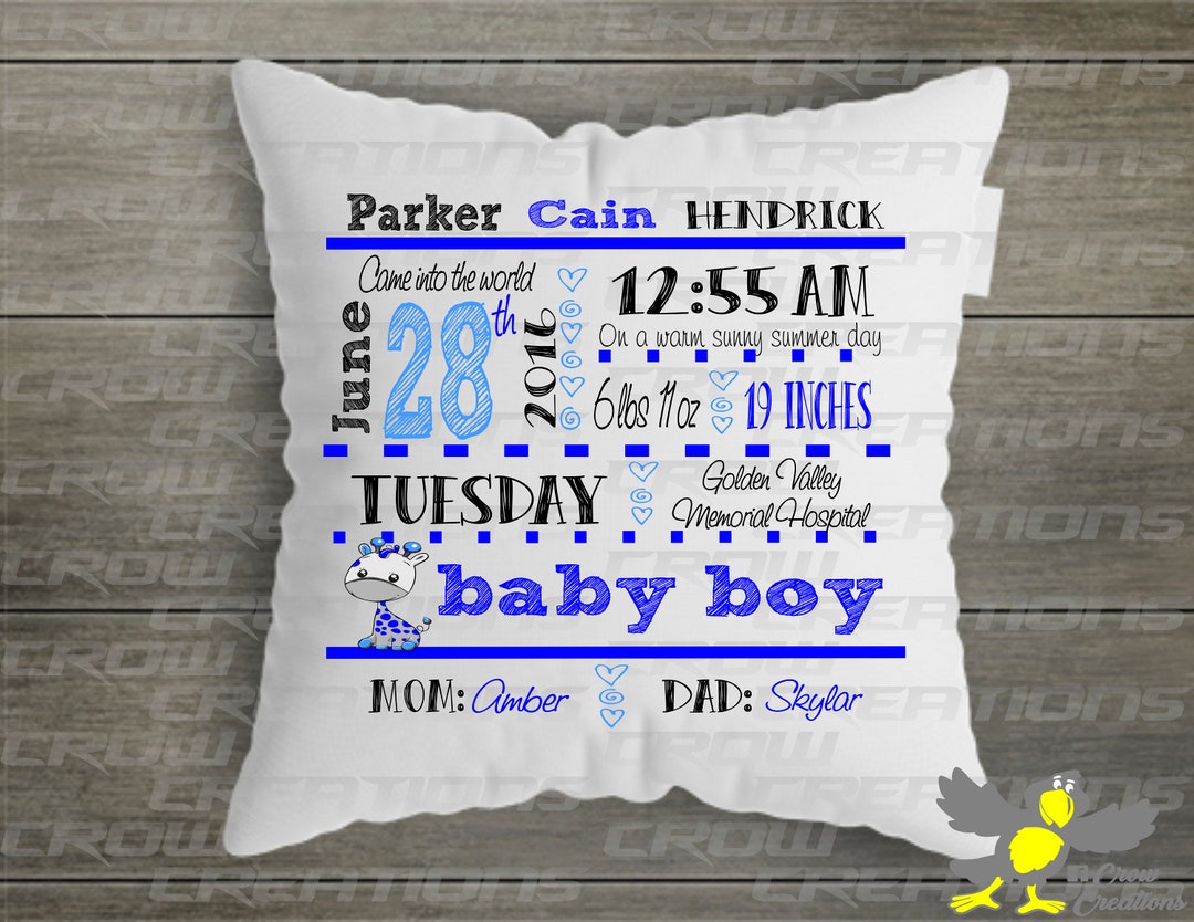 Boy Birth Announcement Stats Design/birth Stats Png/boy Baby ...