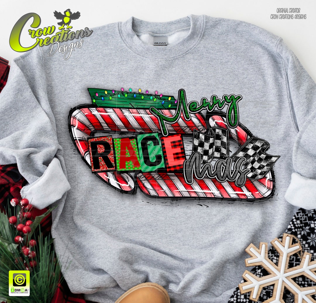 Merry Racemas/candy Cane Christmas Race Tracks/christmas Race Shirt ...