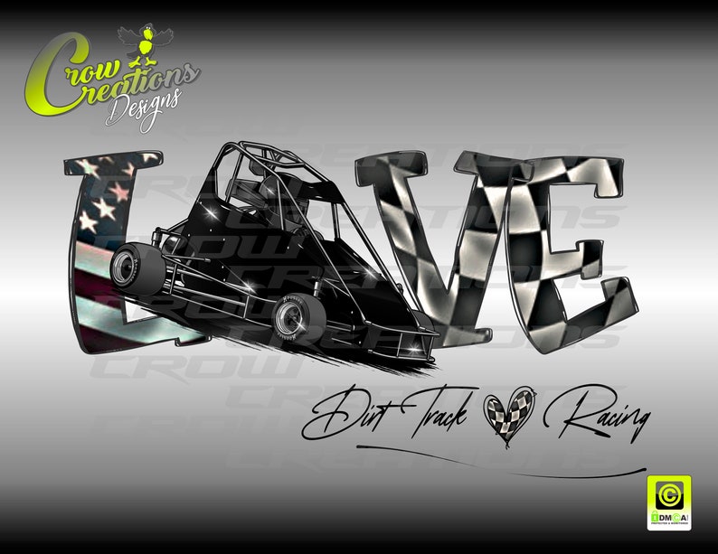 Love Quarter Midget American Flag Checker Flag Racing PNG - Etsy