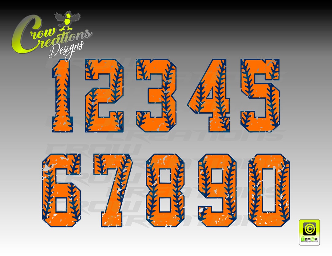 Baseball Distressed Number Font, Sublimation Baseball Png, Baseball Png ...