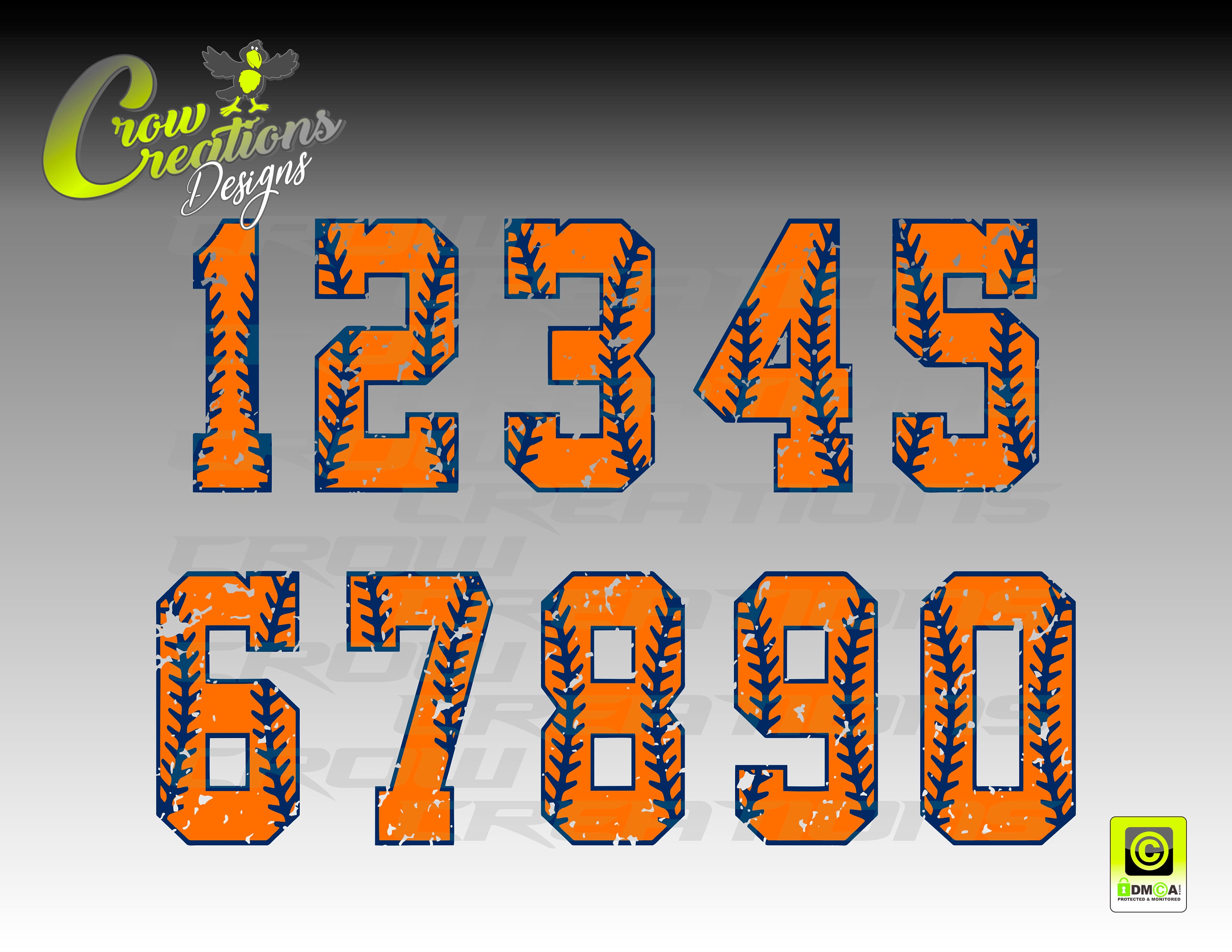 Baseball Distressed Number Font Sublimation Baseball Png - Etsy