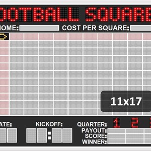 Football Squares Printable Template, Scoreboard Design, Office Pool ...