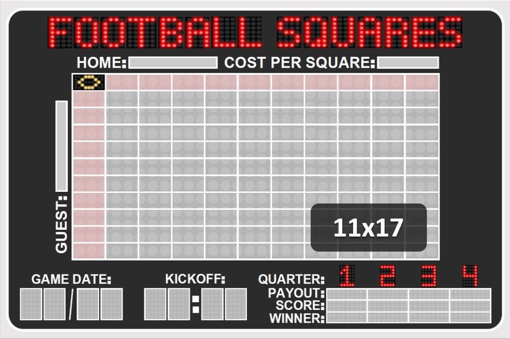 Football Squares Printable Template, Scoreboard Design, Office Pool ...