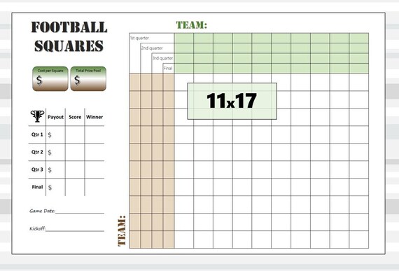 Printable Football Pool Score Sheets