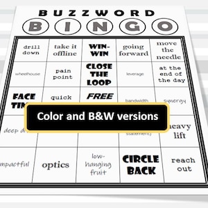 Buzzword Bingo Printable Cards, Conference Call, Work Meeting, Print at ...