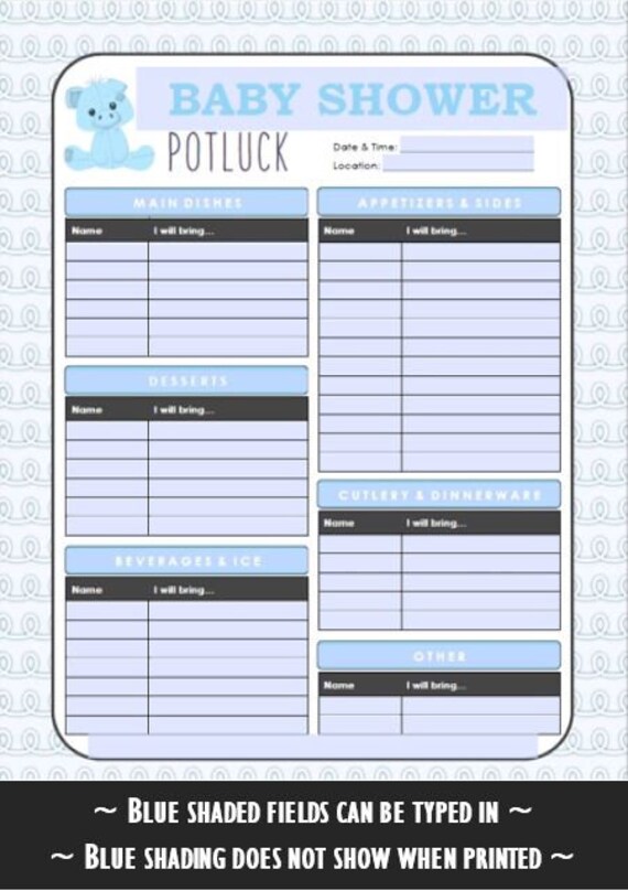 Baby Shower Sign In Sheet Printable