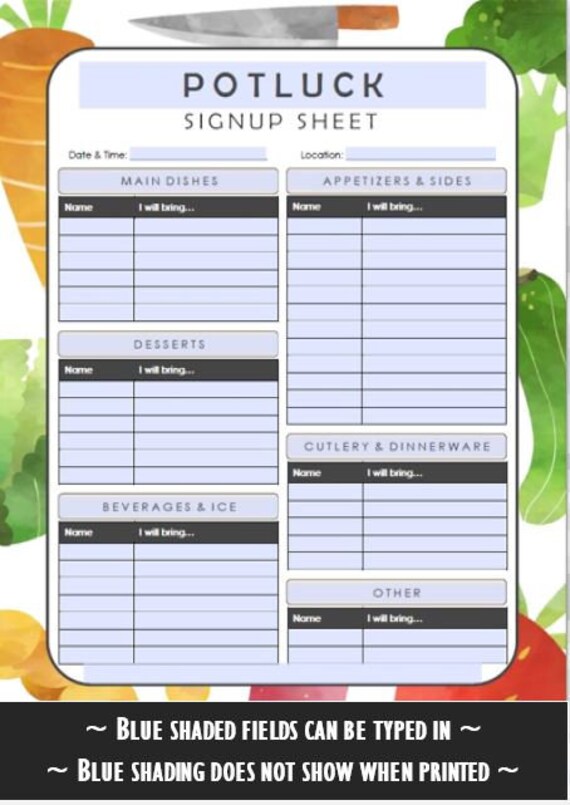 Editable Cinco De Mayo Potluck Signup Sheet By Kiddie Resources Tpt ...
